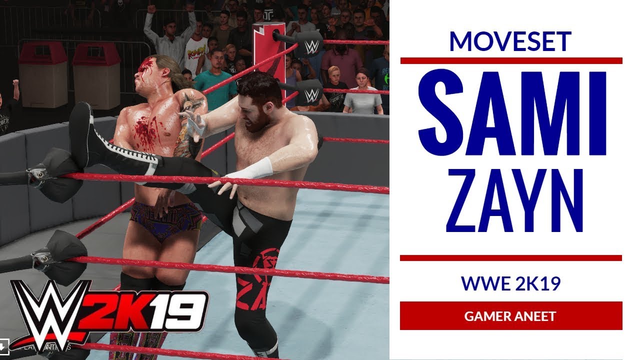 SAMI ZAYN WWE 2K19 MOVESET FT. HELLUVA KICK KOJI CLUTCH - YouTube