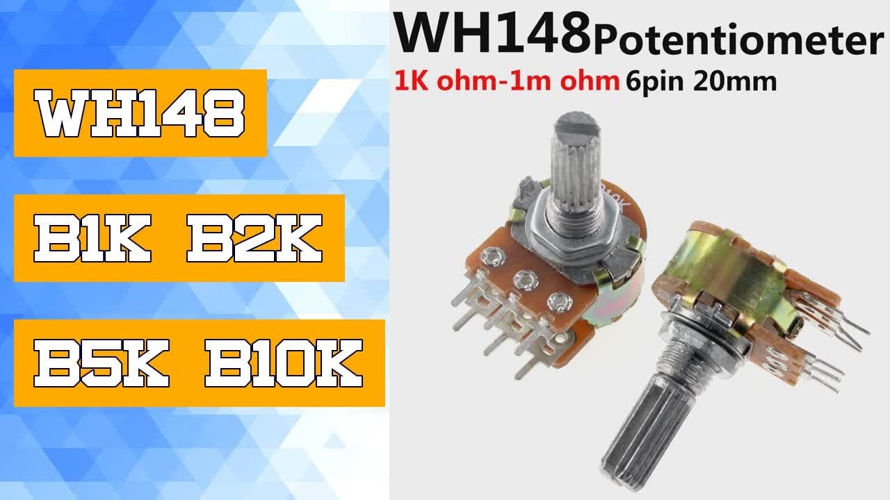 WH148 B1K B2K B5K B10K B20K B50K B100K B500K 6Pin 20mm Amplifier Dual ...