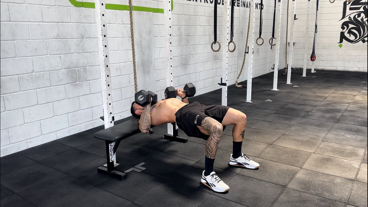Glute Bridge Dumbbell Bench Press - YouTube