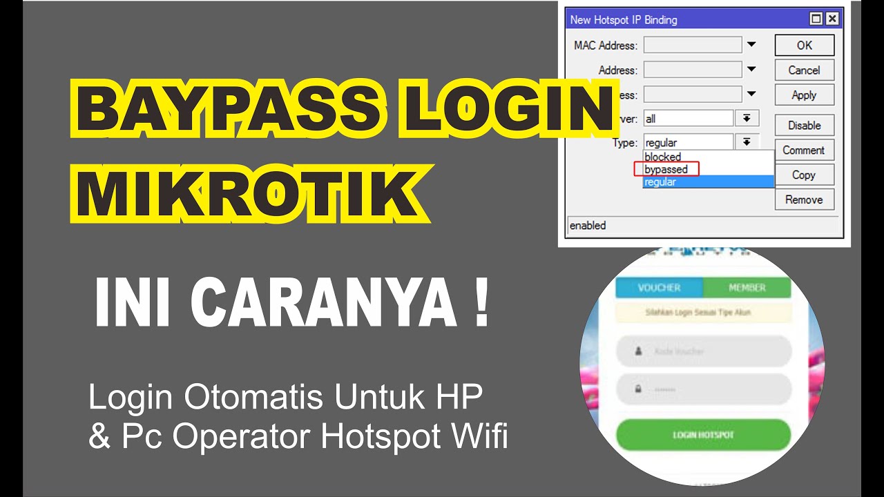 🌐Bypass Login Mikrotik ini Caranya agar Hp & Pc Operator Hotspot wifi ...