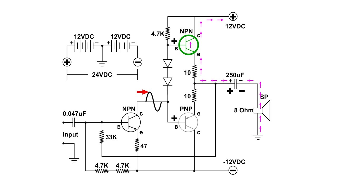 Push Pull Audio Output NO Transformers Build and Demo - YouTube