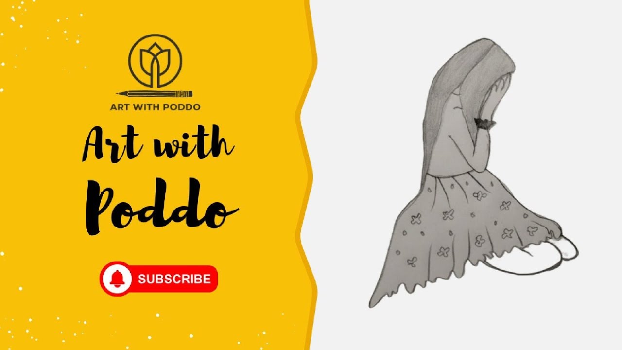 How to Draw a Sad Girl Sitting Alone | Emotional Drawing Tutorial | Art ...