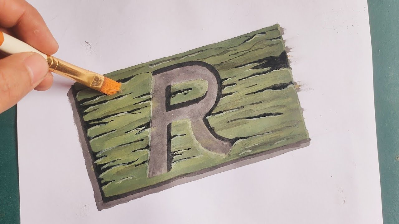 How To Paint letter Embossy Effect - YouTube