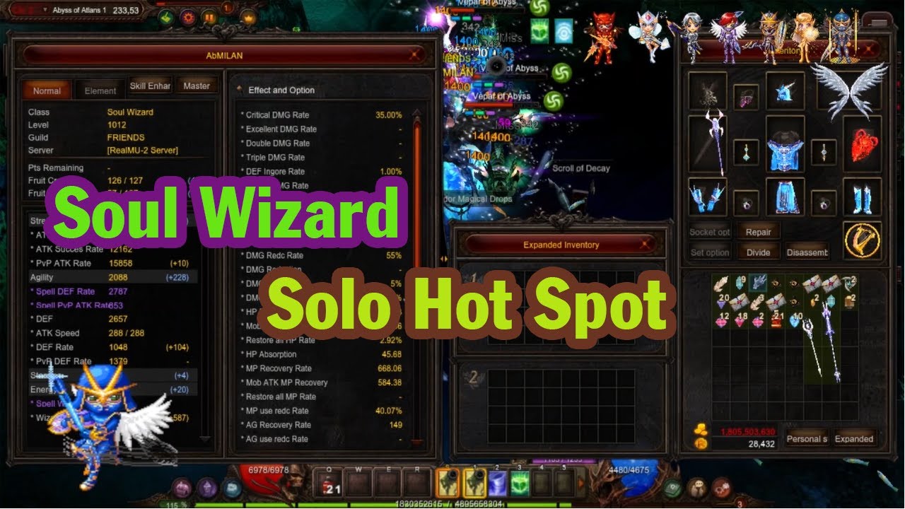 Build Soul Wizard Agility (aSM) Solo Hot Spot Higher Map Mu Online ...