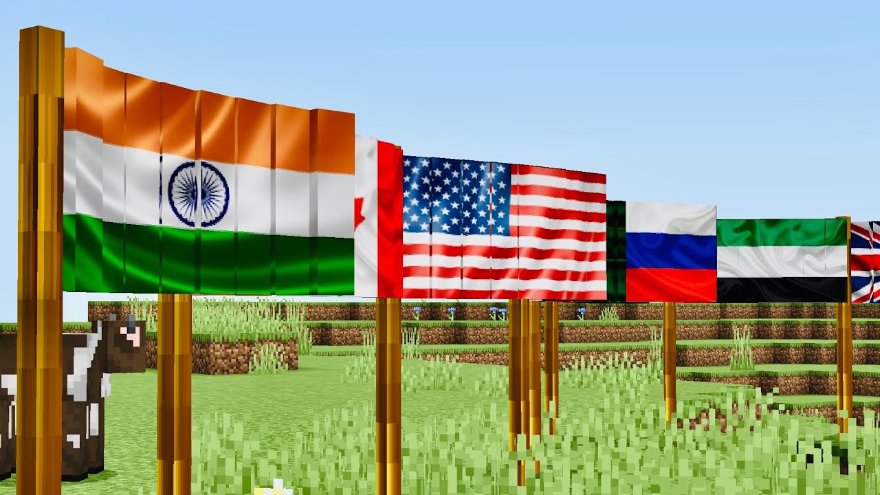 WITH 3D ANIMATION ALL COUNTRIES FLAGS MOD FOR MINECRAFT PE AND BEDROCK ...