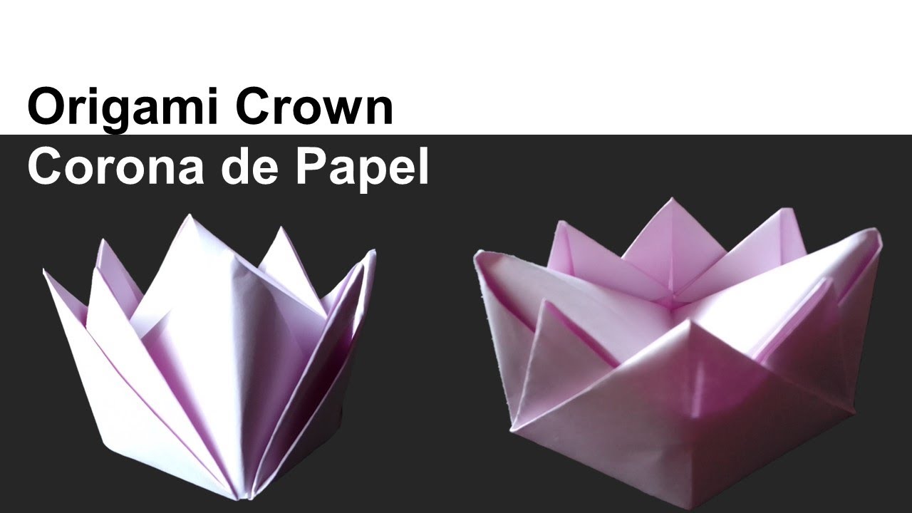 👑 How to Make an Origami Paper Crown, DIY Handmade Crafts - Corona de ...