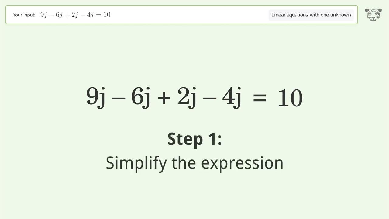 Linear Equation With One Unknown Solve 9j 6j 2j 4j 10 Step by step linear-equation-with-one-unknown-solve-9j-6j-2j-4j-10-step-by-step