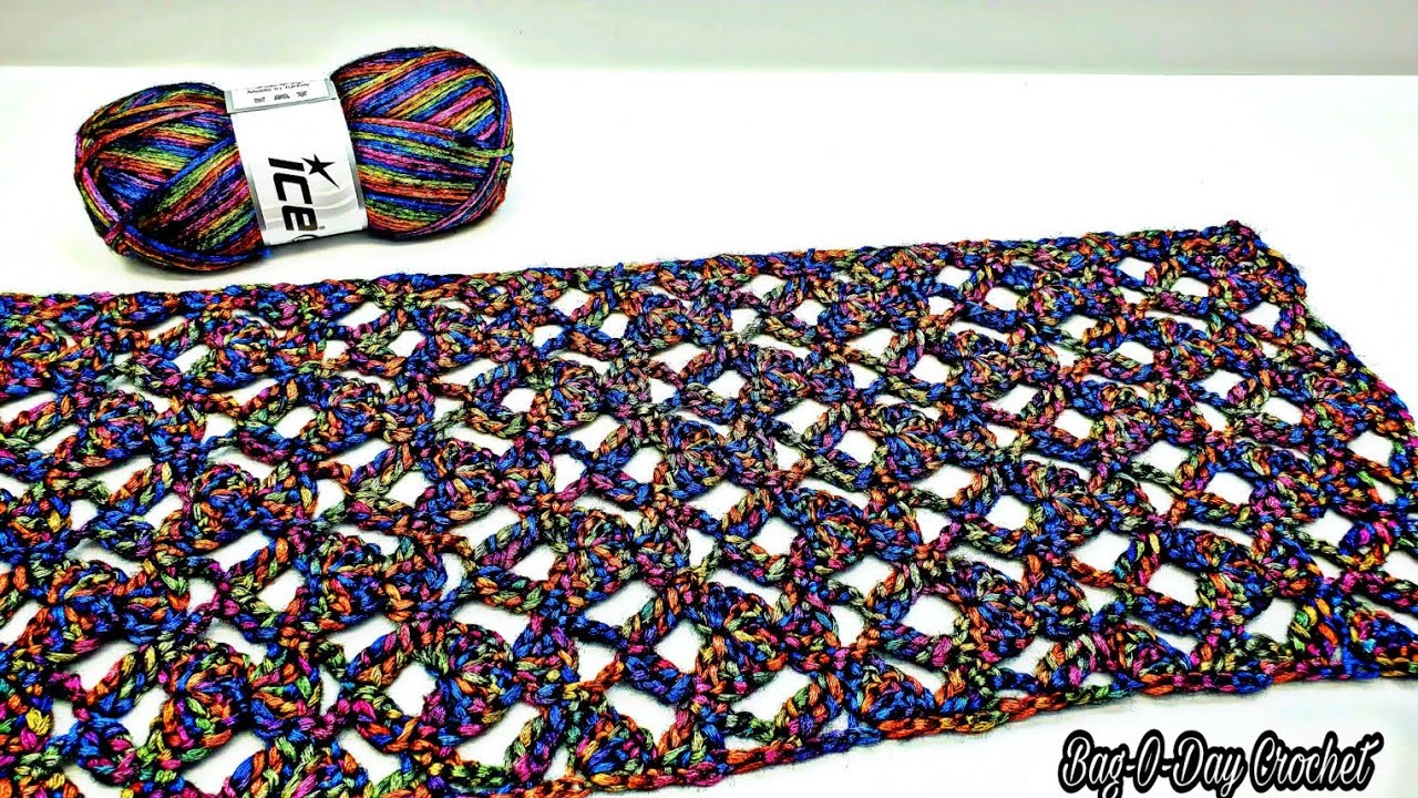 Crochet A Lacy Scarf / Bagoday Crochet Tutorial #668 Subtitles ...