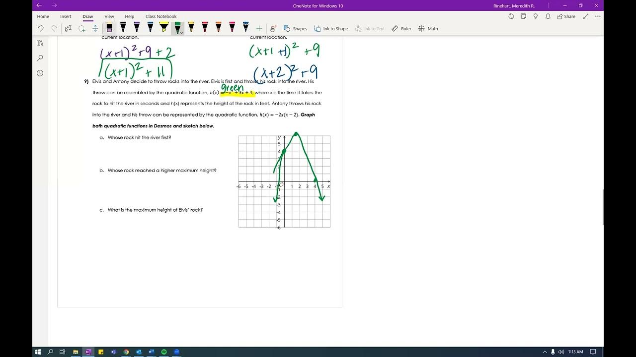Applications of Comparing Two Quadratic Functions - YouTube