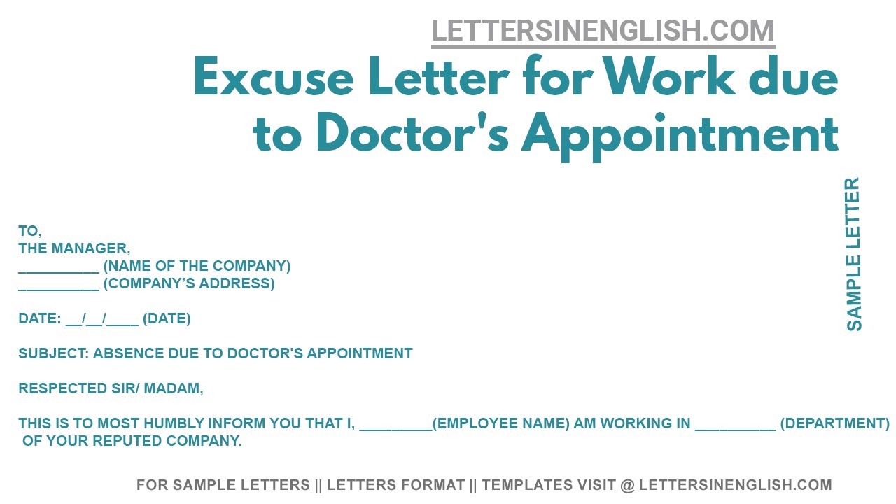 Excuse Letter For Work Due To Doctor s Appointment Excuse From Work excuse-letter-for-work-due-to-doctor-s-appointment-excuse-from-work