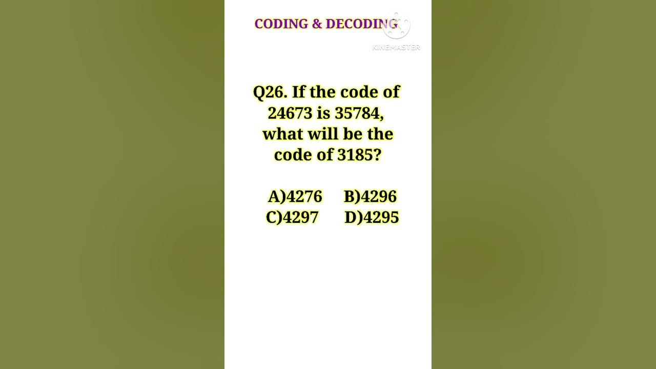 (V-R) CODING & DECODING QUESTION SAMPLES - 31 | Aptitude reasoning ...