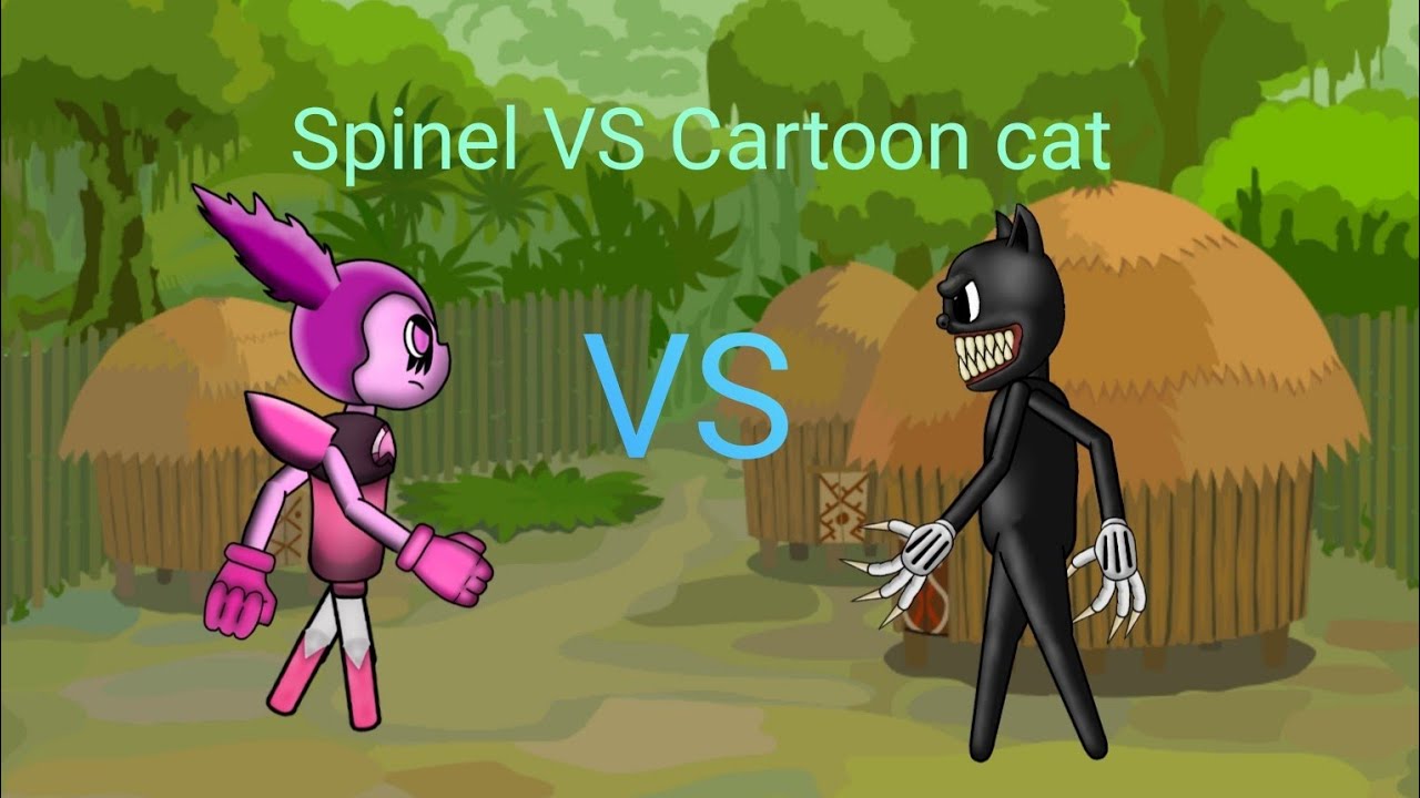Spinel VS Cartoon cat animation. Шпинель против Мультяшного Кота ...