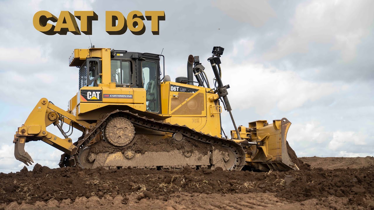 CAT D6T LGP working on an earthmoving project in Yorkshire - YouTube
