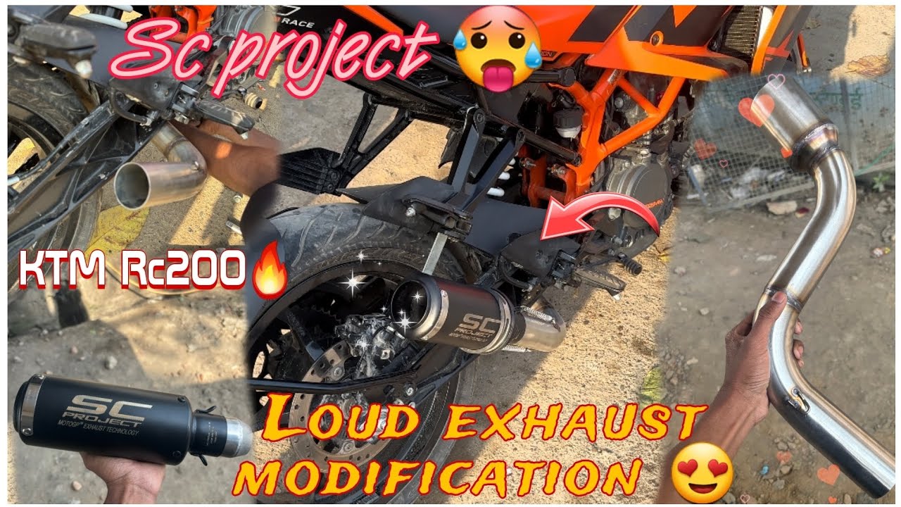 Finally Ktm rc200 me Sc project lag hi gaya //Loud exhaust modification ...