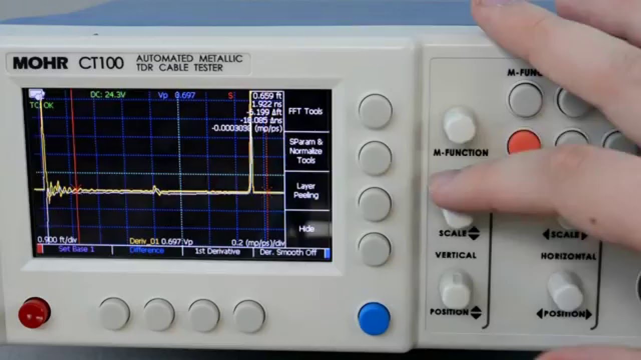 TDR Cable Tester - 1st Derivative Traces (MOHR CT100 Ch. 13) Time ...