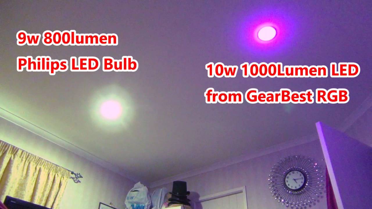 Cheap E27 10W 1000LM RGB LED vs Normal LED bulb - YouTube