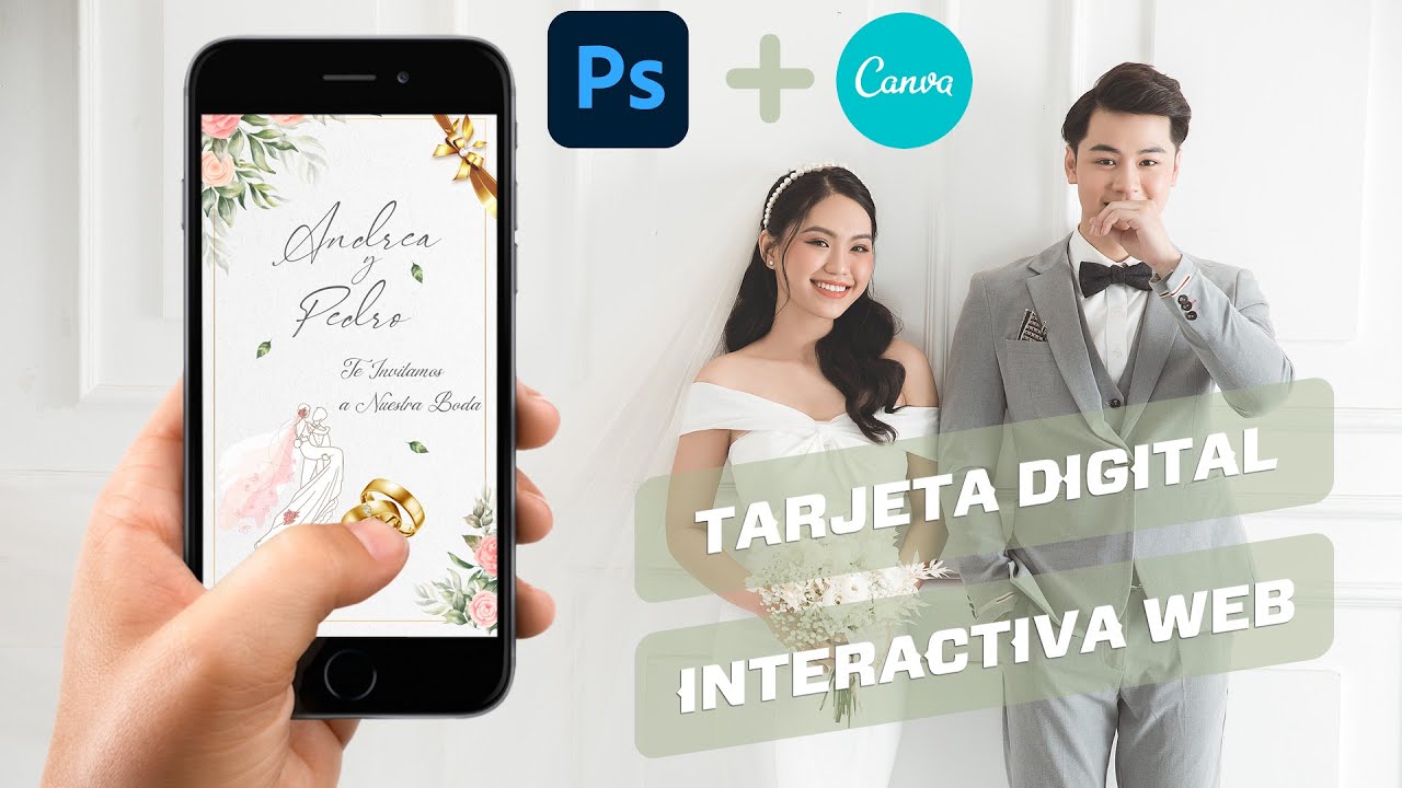 TARJETA DIGITAL INTERACTIVA WEB con PHOTOSHOP y CANVA - YouTube