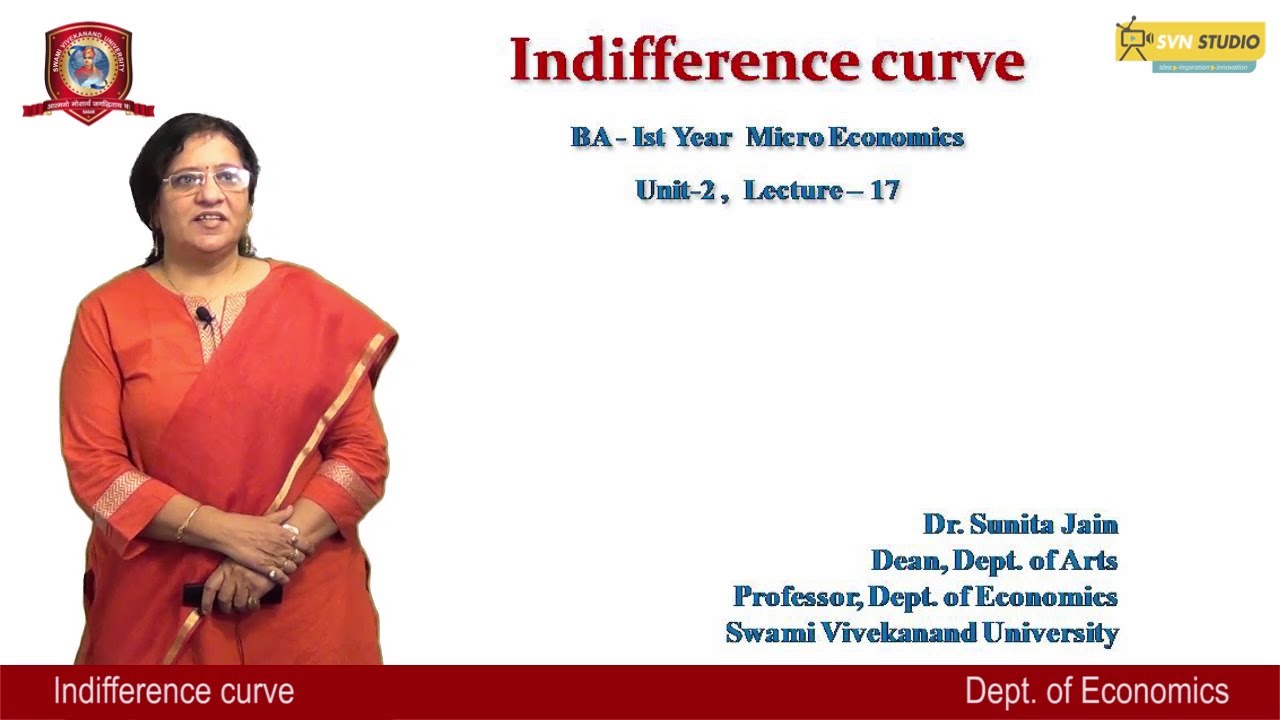 Economics | Indifference Curve | Dr. Sunita Jain - YouTube