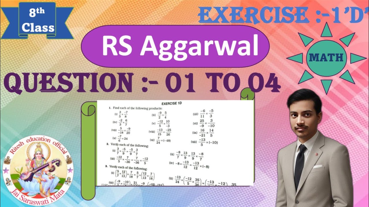 RS Aggarwal class 8 exercise 1d || real number || chapter 1 || question ...