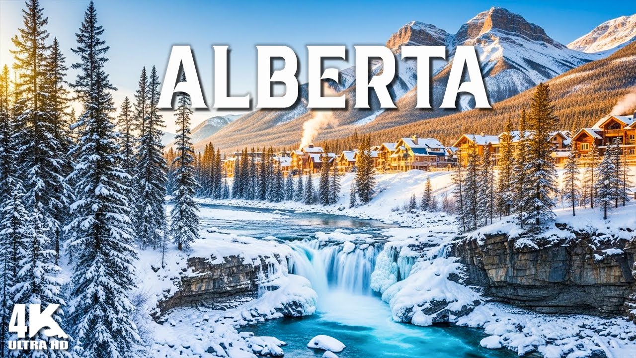 Alberta Winter 4K | Snowy Rockies, Frozen Lakes & Northern Winter ...