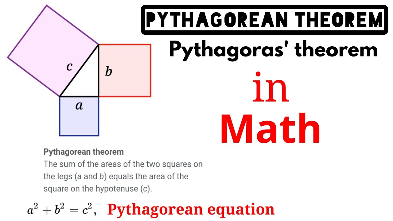 Pythagorean theorem or Pythagoras theorem , Pythagorean equation Proofs ...