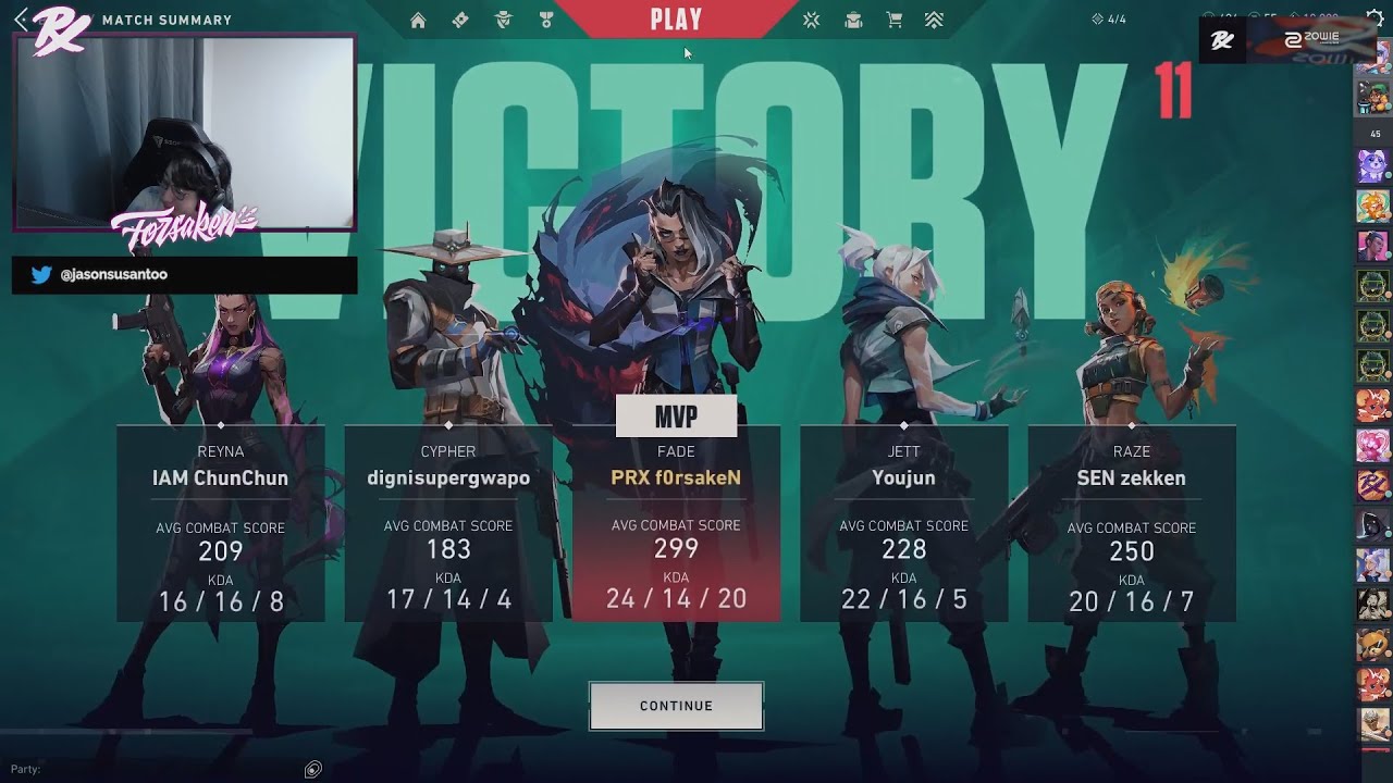 240725 PRX f0rsakeN: Playing with Zekken Later! - YouTube