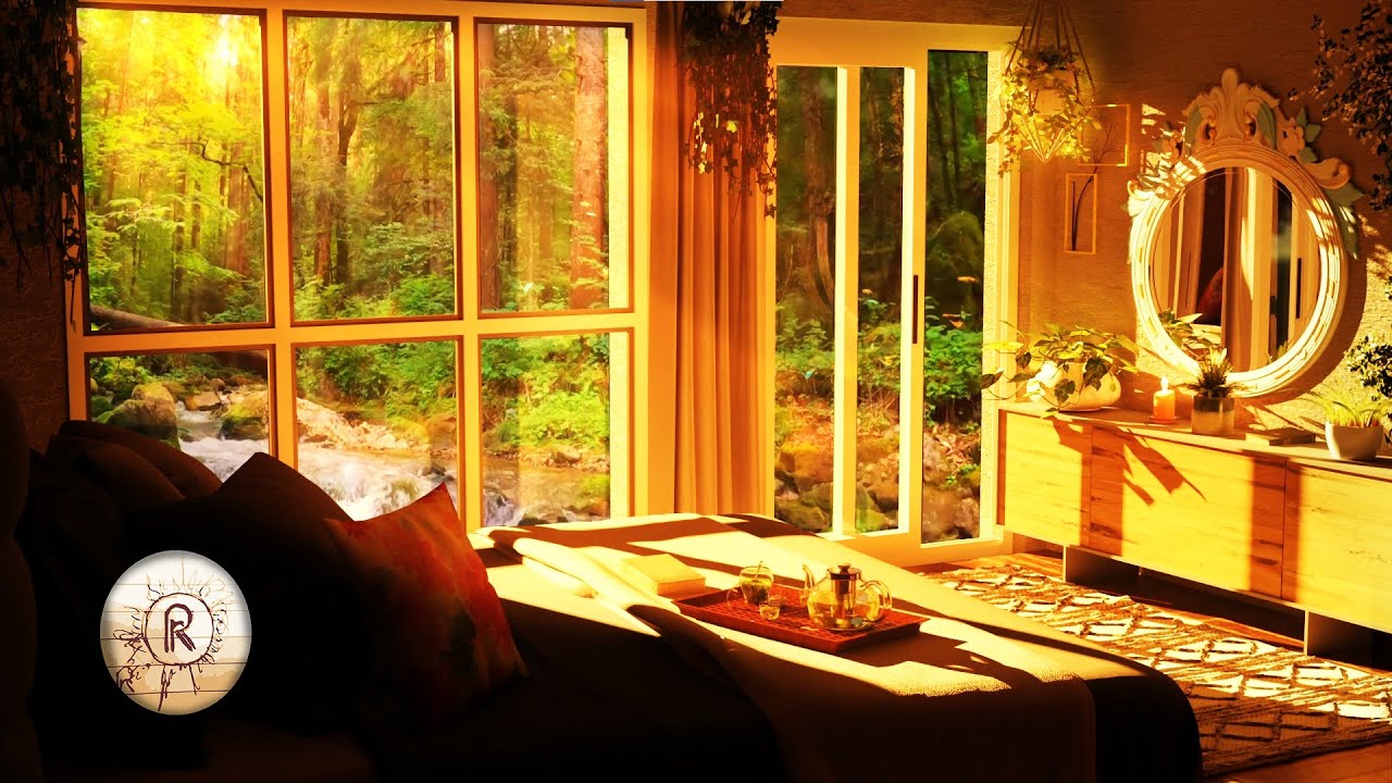 Cozy Spring Ambience with Soothing Water Sounds For Relaxation [Bird ...