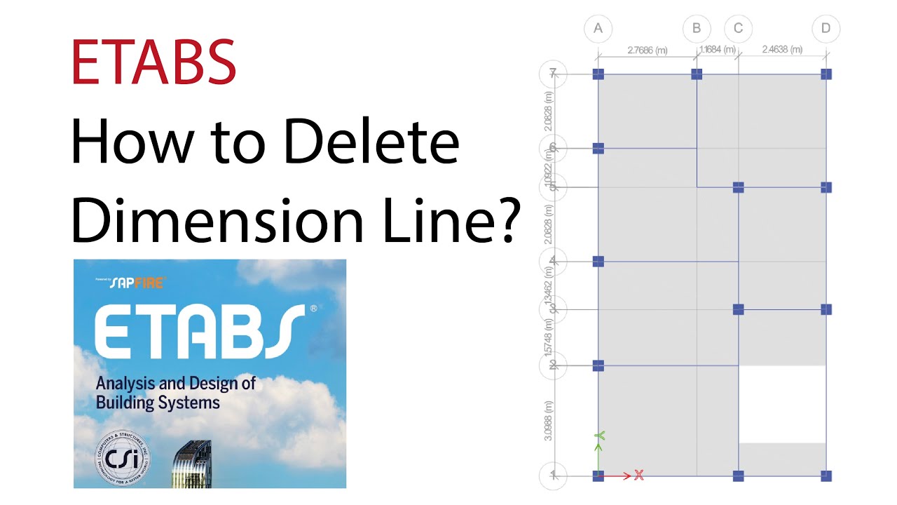 How to delete Dimension Line in ETABS - YouTube