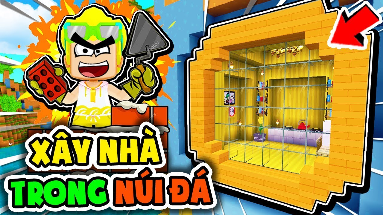 MRVIT THỬ THÁCH XÂY NHÀ AN TOÀN TRONG NÚI ĐÁ LÀNG HERO TEAM MINI WORLD ...