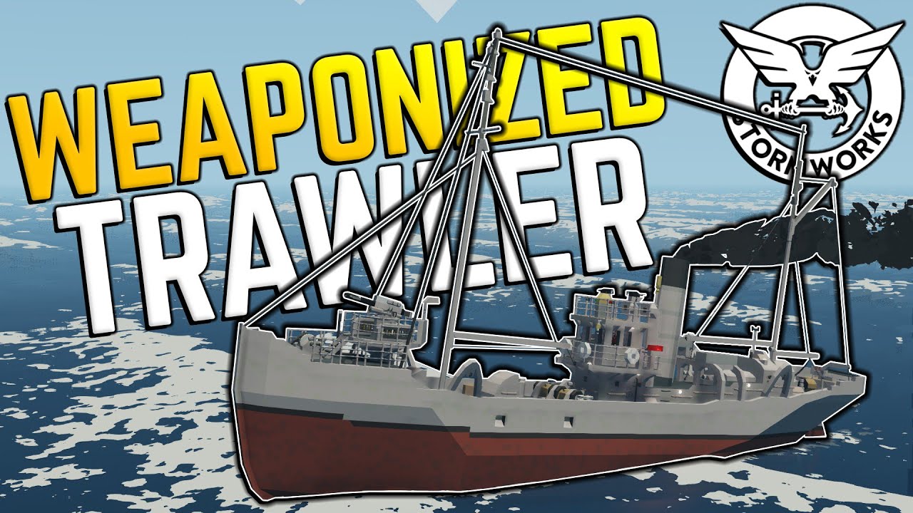 FISHING TRAWLER WITH CANNONS & DEPTH CHARGES In Stormworks! - YouTube
