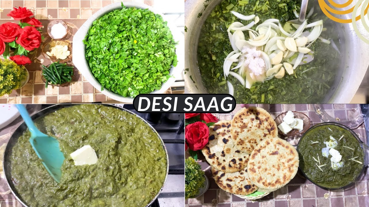 Desi Saag/Traditional Saag Recipe - YouTube