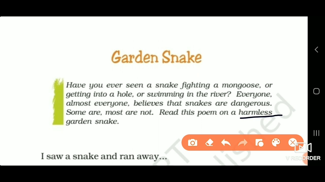 Poem Garden Snake Class 7th - YouTube