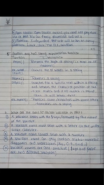 CLASS 12TH IT 5. SERVER-SIDE SCRIPTING (PHP) EXERCISE - YouTube