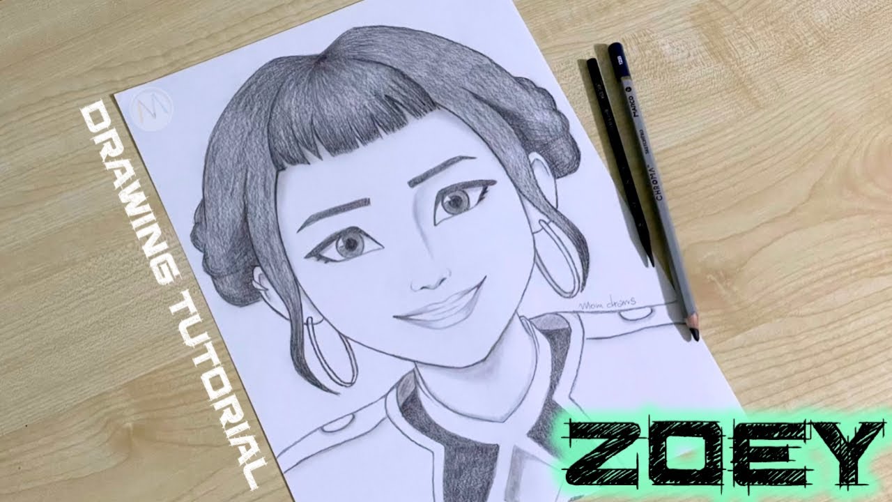 How to draw Zoey from KPop Demon Hunters / How to draw Huntrix - YouTube