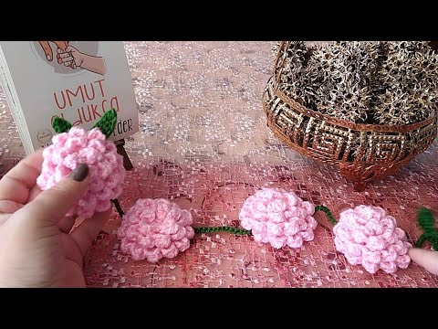 Kolay Gül motifi salkım Gül modelli toka yapımı #crochet #clasp