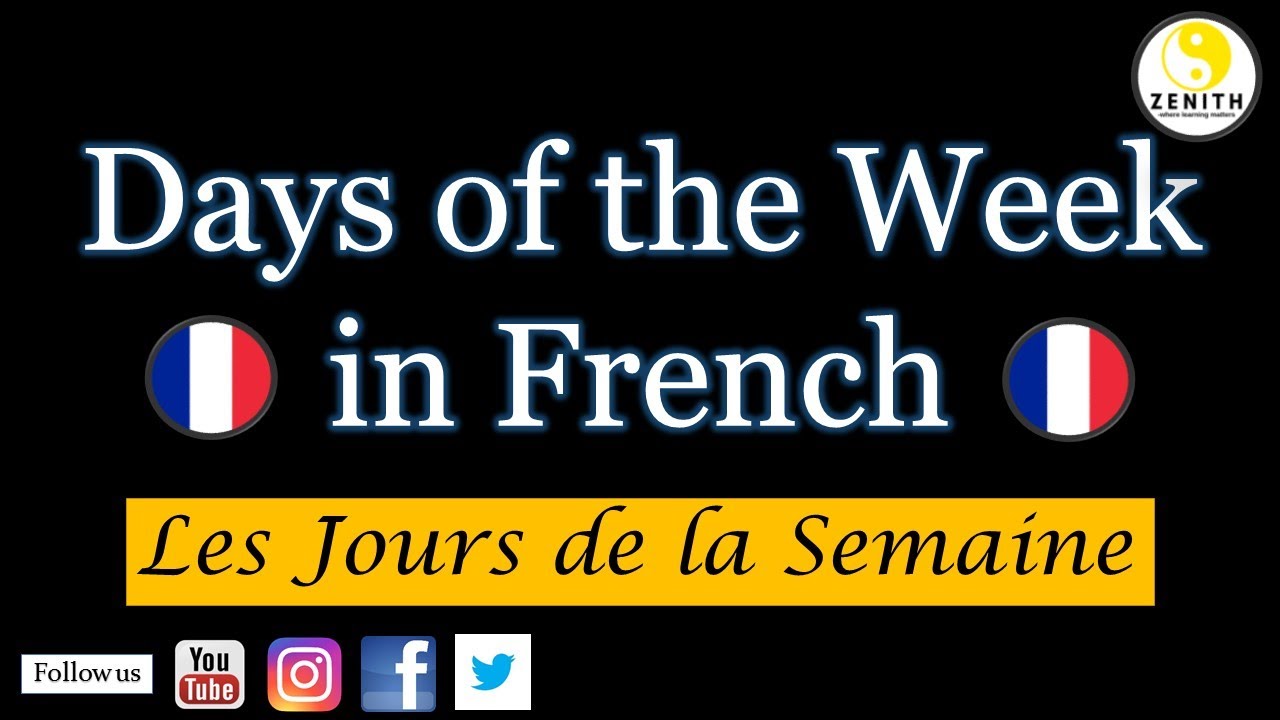Learn French - Days of the Week in French | French Weekdays - YouTube