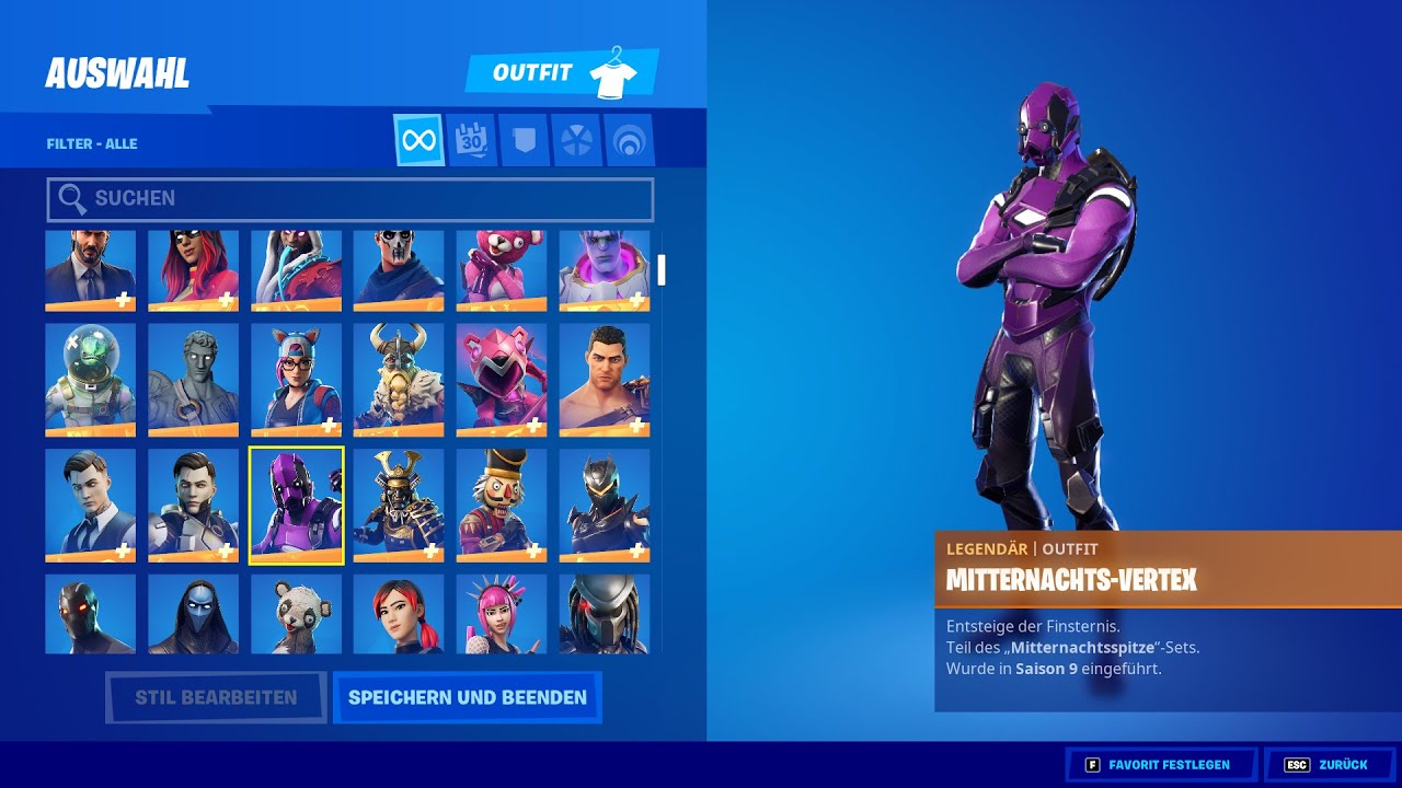 Mitternachts Vertex | LEGENDÄR | OUTFIT | SKIN | FORTNITE | FNSIDE ...