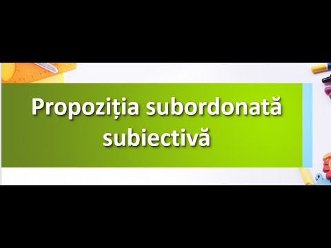 Propoziția subordonată subiectivă - YouTube