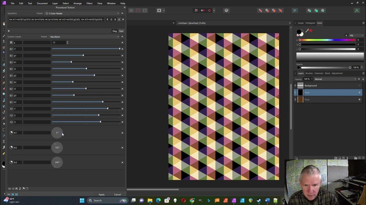 Rotate Patterns in Affinity Photo's Procedural Texture Filter THEORY - YouTube