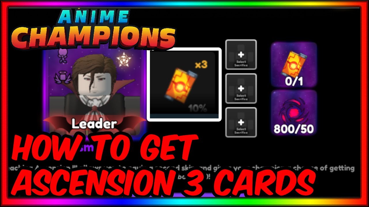 HOW TO GET ASCENSION 3 CARD IN ANIME CHAMPIONS UPDATE 7! - YouTube