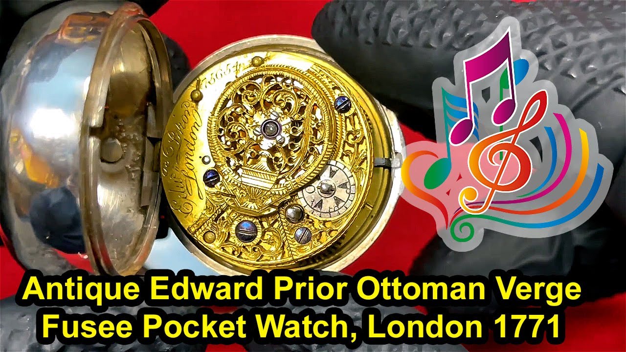 Antique Edward Prior Ottoman Verge Fusee Pocket Watch Double Silver ...