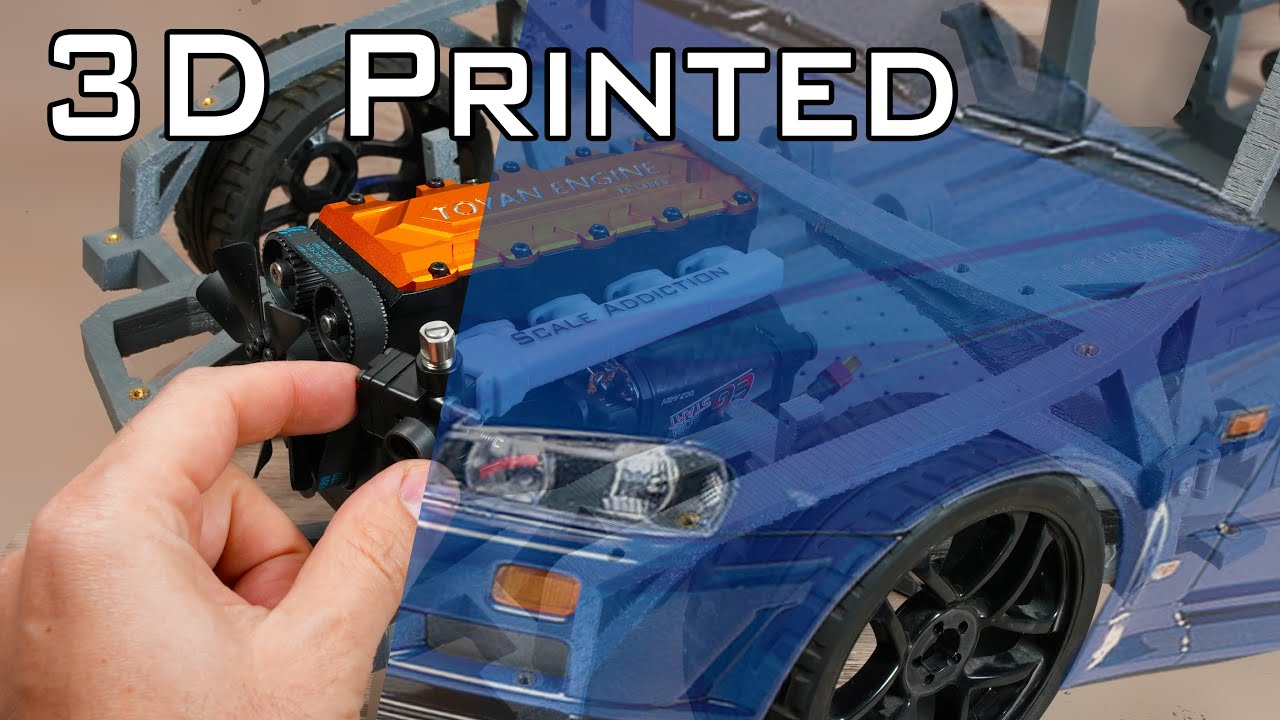 3d Printed Nissan skyline with gasoline engine - YouTube