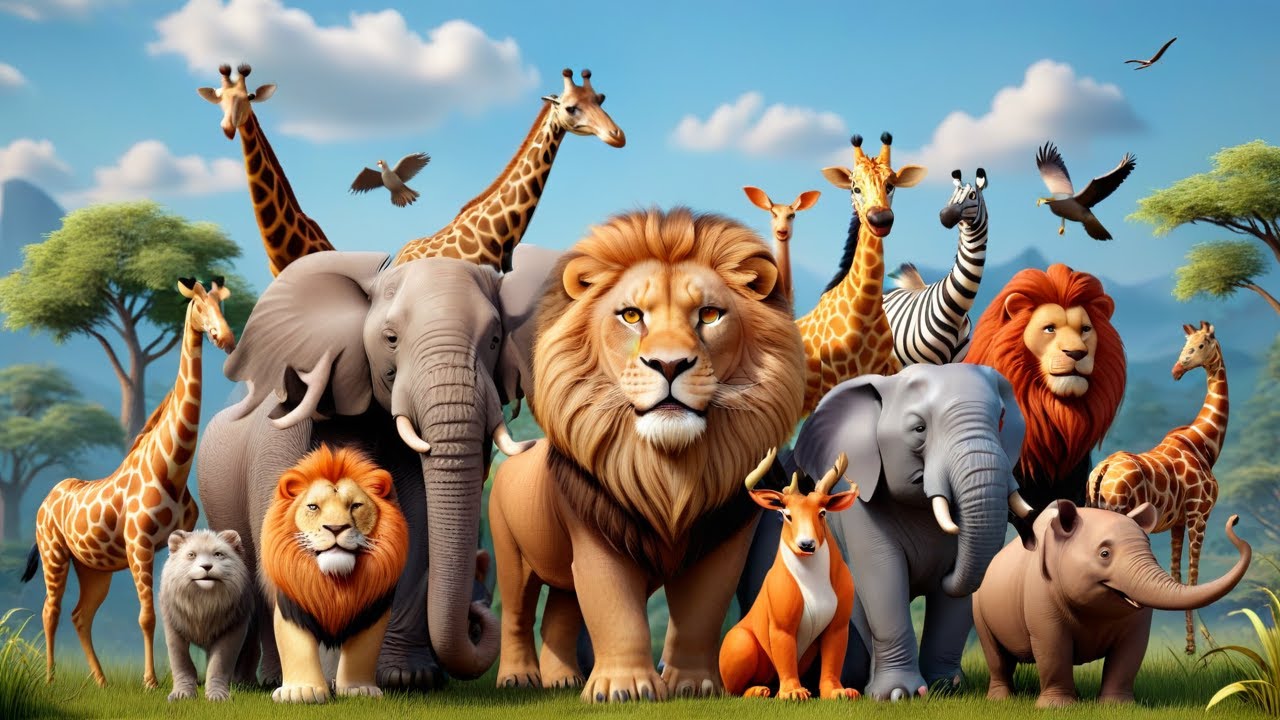 Wild Cartoon Animal Sounds Compilation | Farm Sounds : Moose ,Goat ...