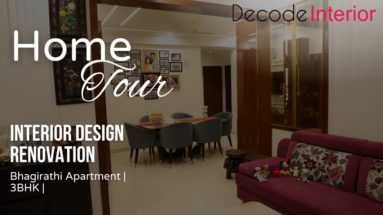 Modern theme | 3BHK Bhagirathi Apartment Interior Design | Decode Interior 2024 - YouTube