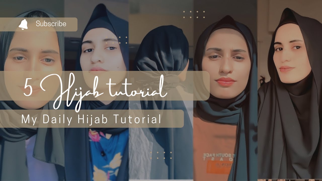 Simple Daily Hijab Styles: 5 Easy Tutorial Ideas - YouTube