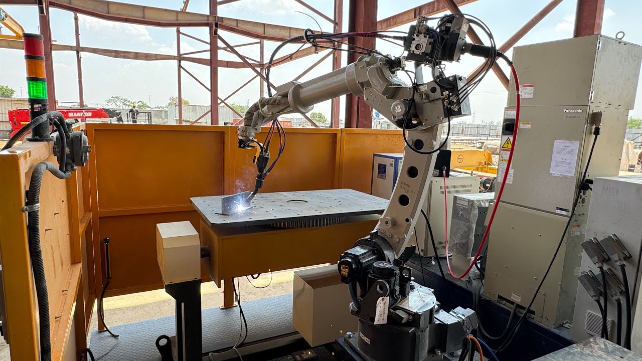 Robotic welding setup to production welding 🤖🔥 FCAW and GMAW Process ...