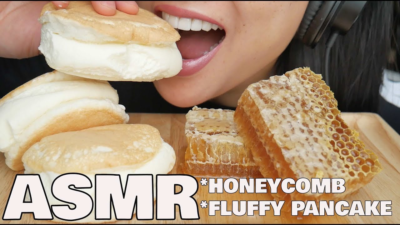 ASMR HONEYCOMB + FLUFFY PANCAKE (EATING SOUNDS) | SAS-ASMR - YouTube