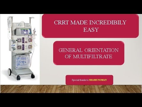 CRRT multifiltrate machine orientation - YouTube