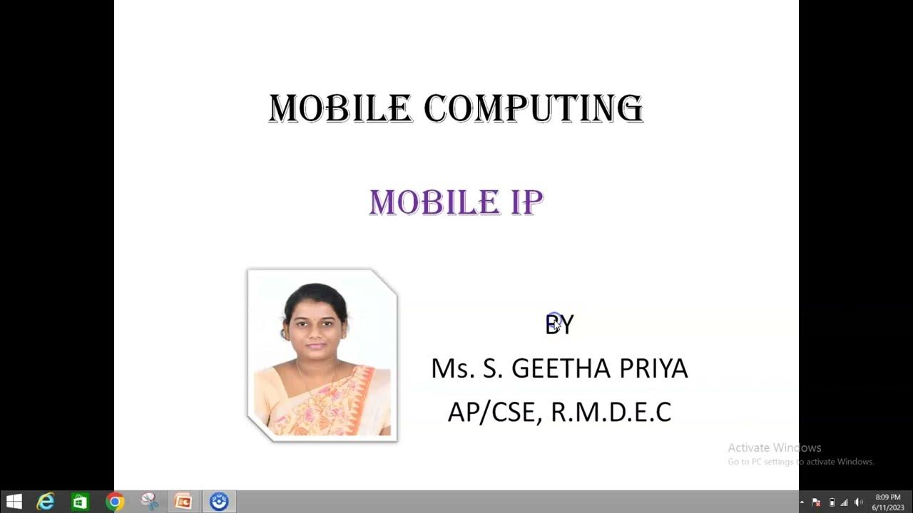 Mobile IP| Mobile Computing |Ms. S. Geethapriya, Assistant Professor, CSE, RMDEC - YouTube