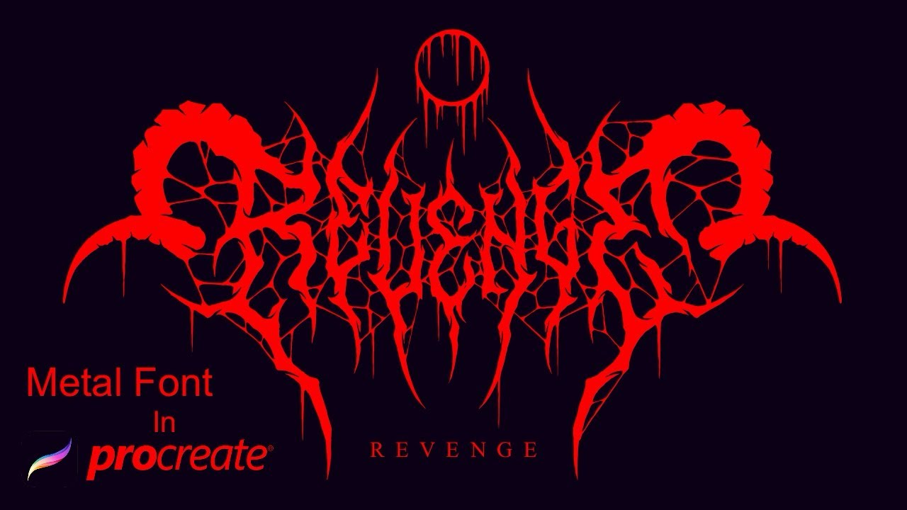 How to make Black Metal Logo use REVENGE (Font) in Procreate - YouTube